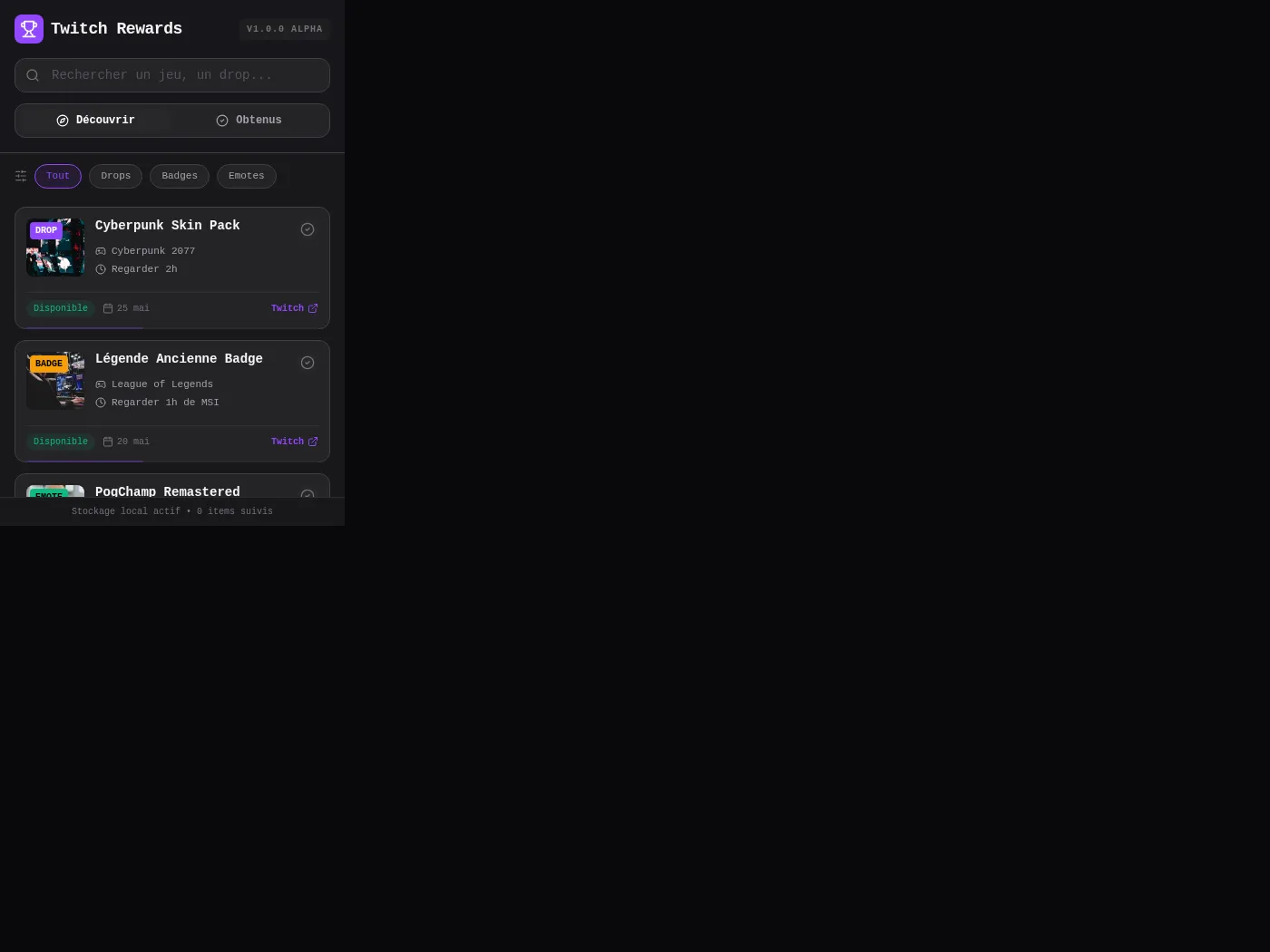 Twitch Rewards Finder