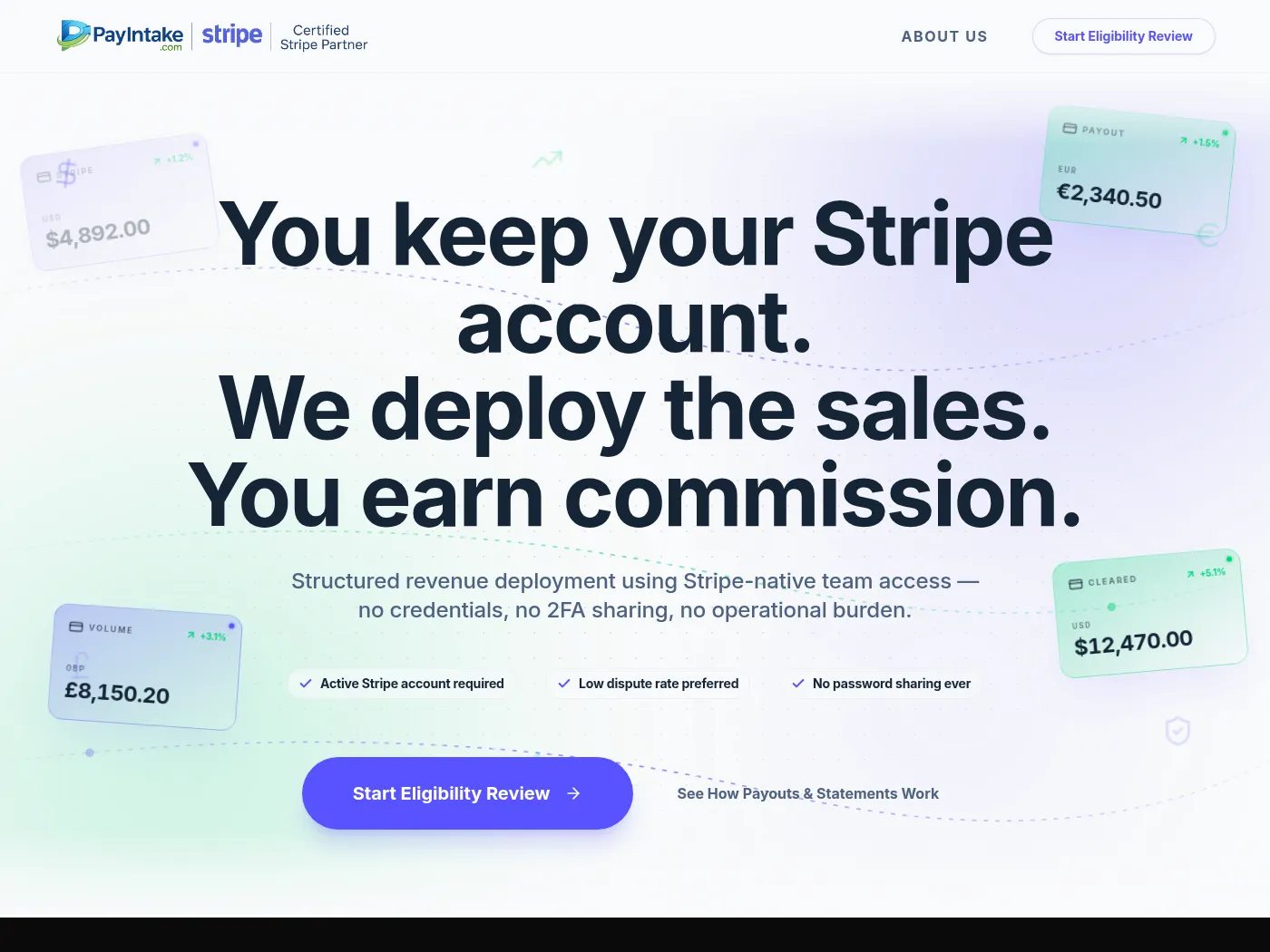 Two-Step Business & Stripe Profile Form Flow with WhatsApp Confirmation