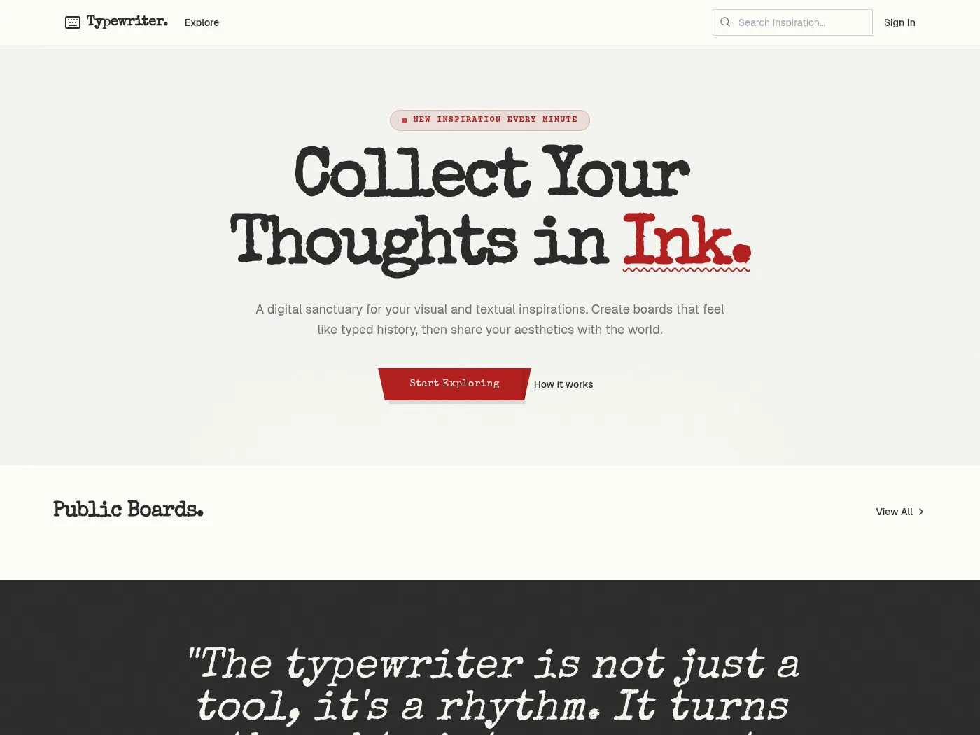 Typewriter Mood Board