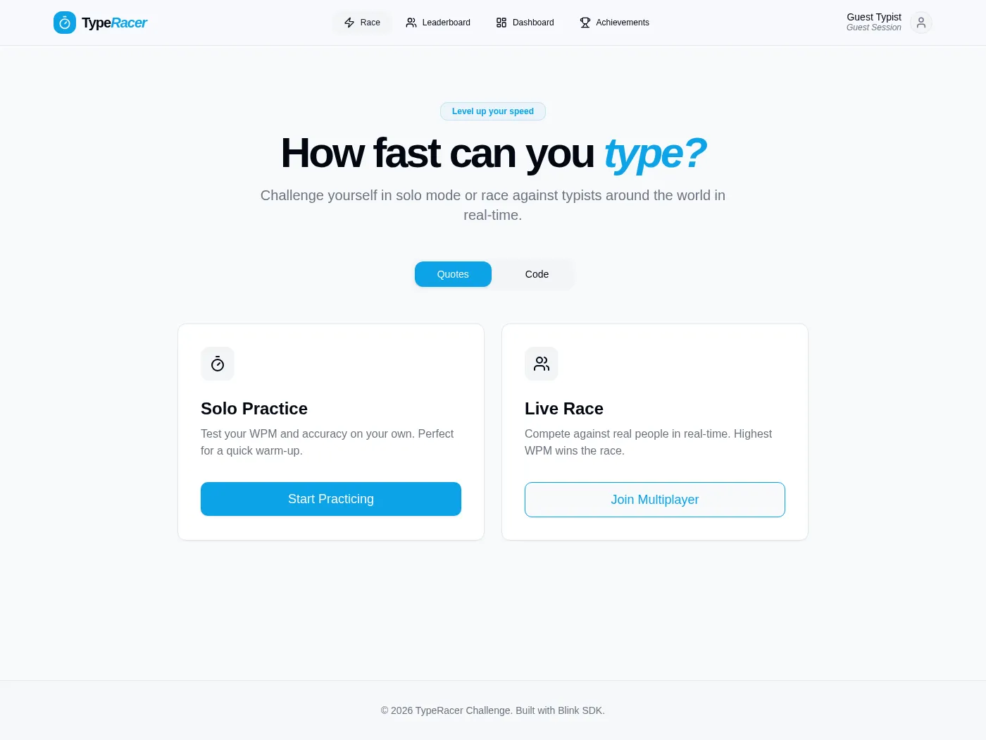 TypeRacer Challenge