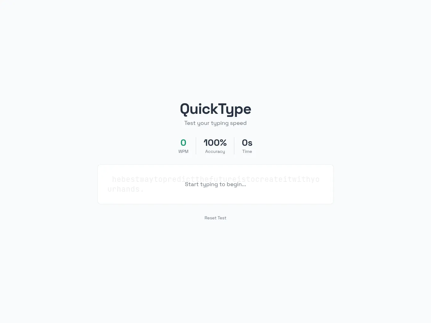 QuickType Test