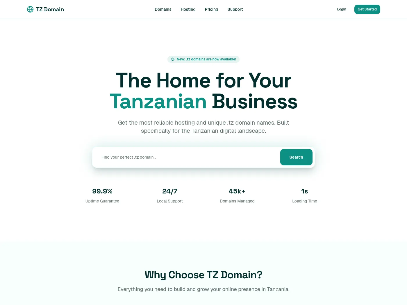 TZ Domain Hosting Hub