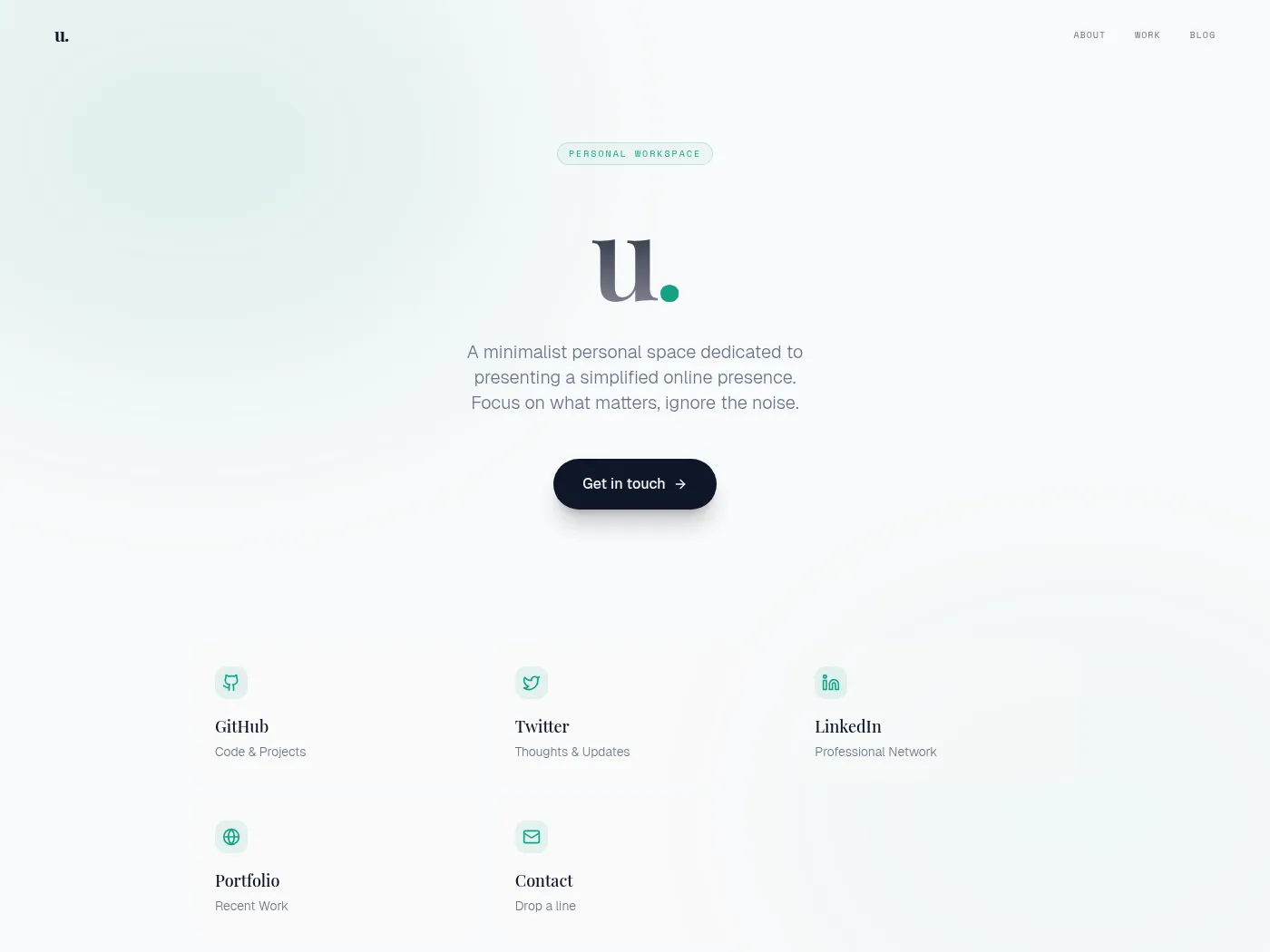 u Minimal Homepage