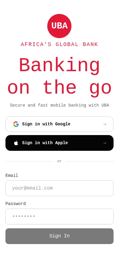 UBA Bank App Clone