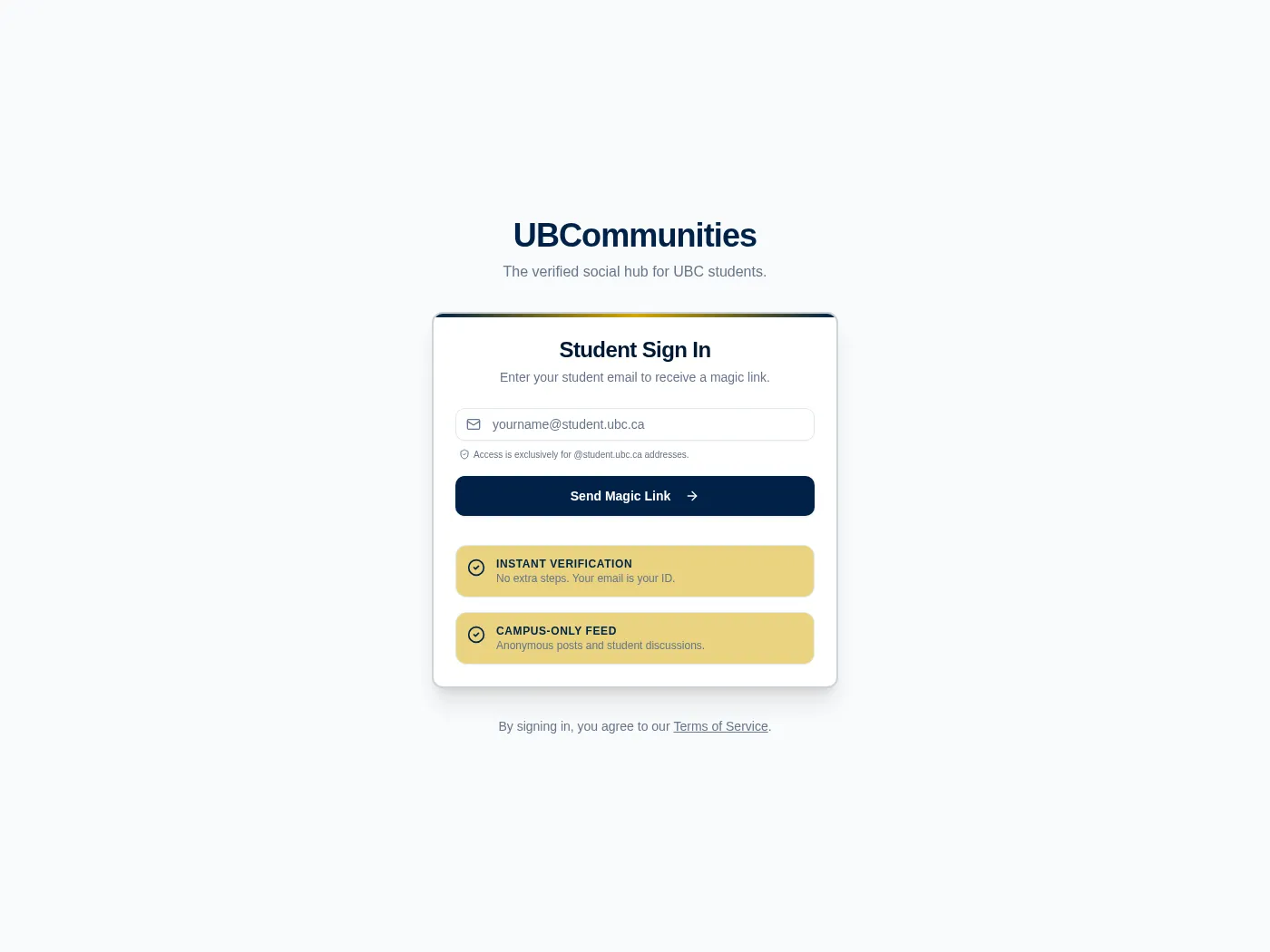 UBCommunities MVP