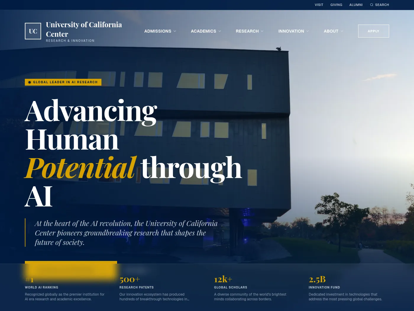 UC Centre AI Innovation Site (Remix)