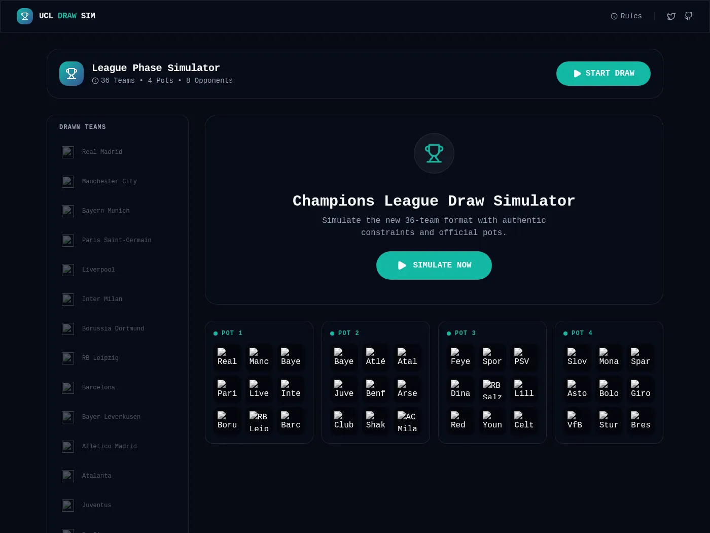 Champions League Draw Sim
