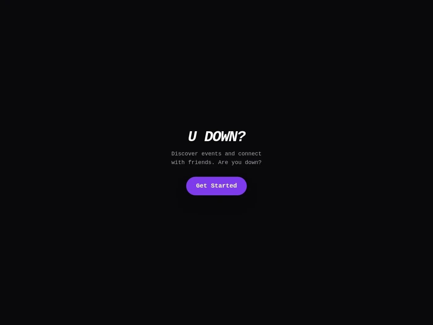 U DOWN? Events App