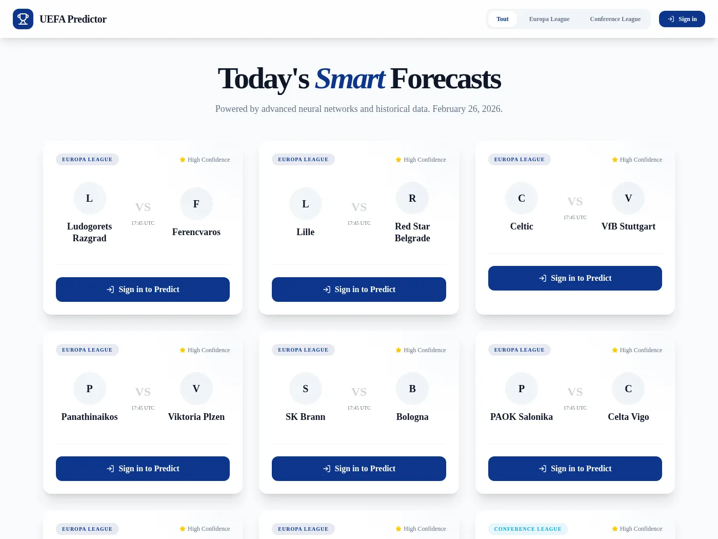UEFA Match Predictor