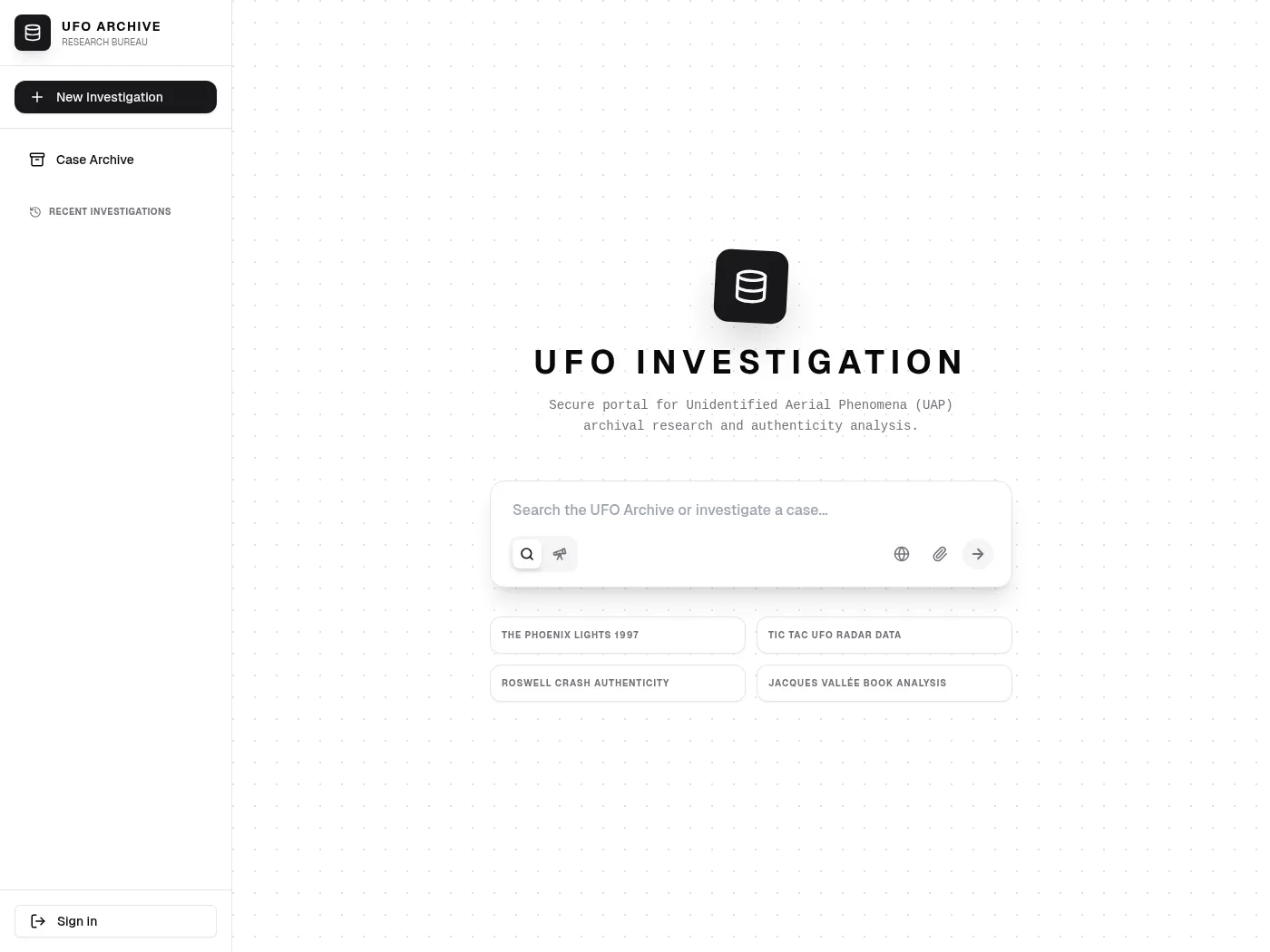 UFO Case Study Archive