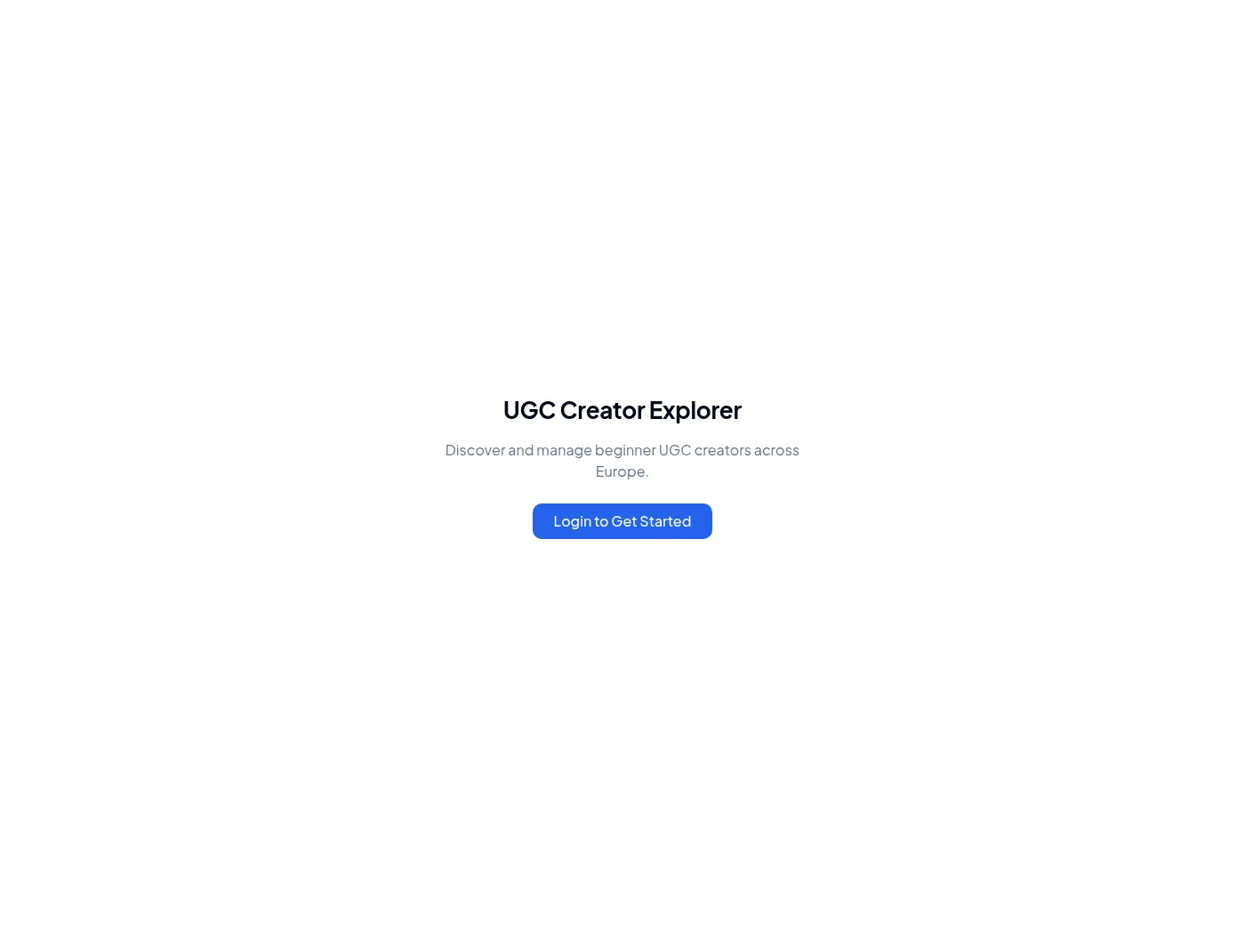 UGC Creator Explorer