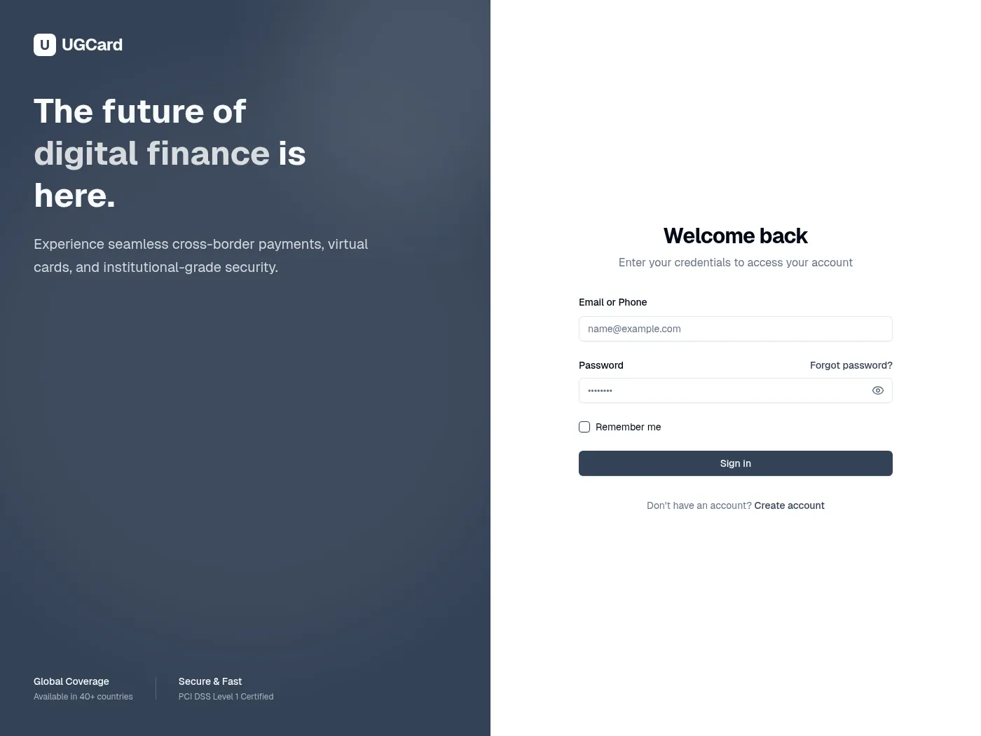 UGCard Auth MVP