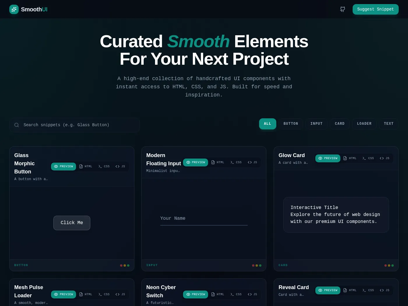 SmoothUI Snippet Hub