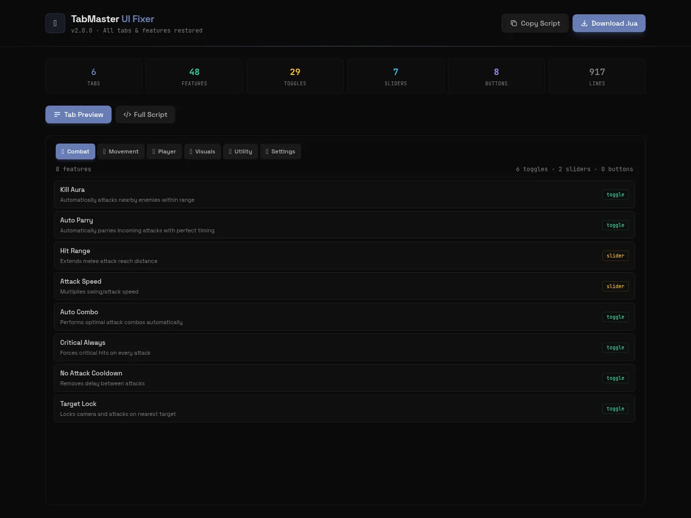 TabMaster UI Fixer