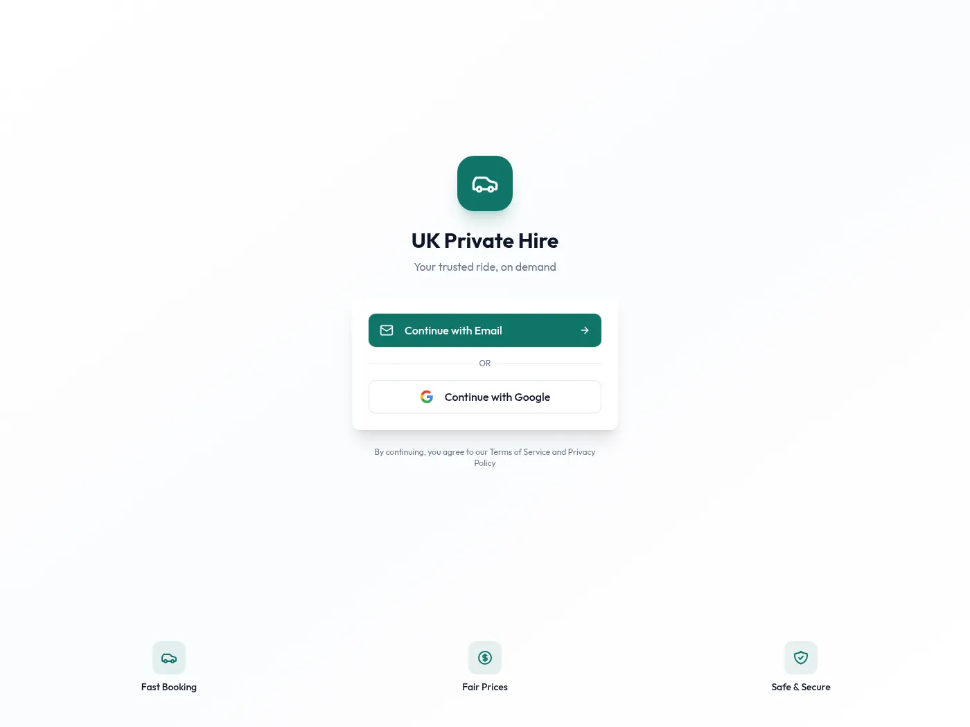 UK Private Hire App