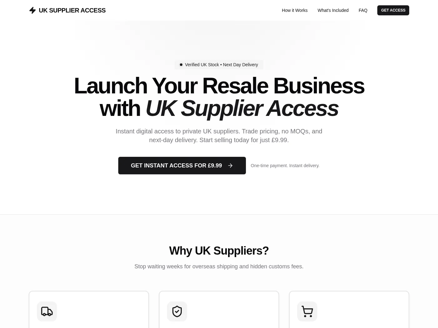 UK Supplier Access Site