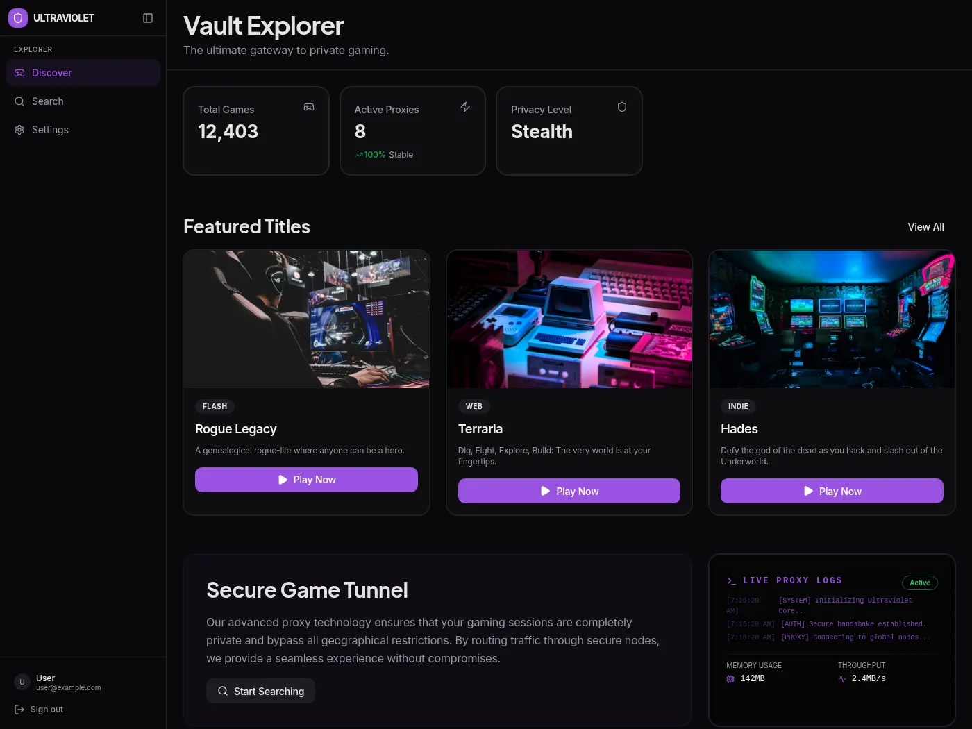 Ultraviolet Game Explorer