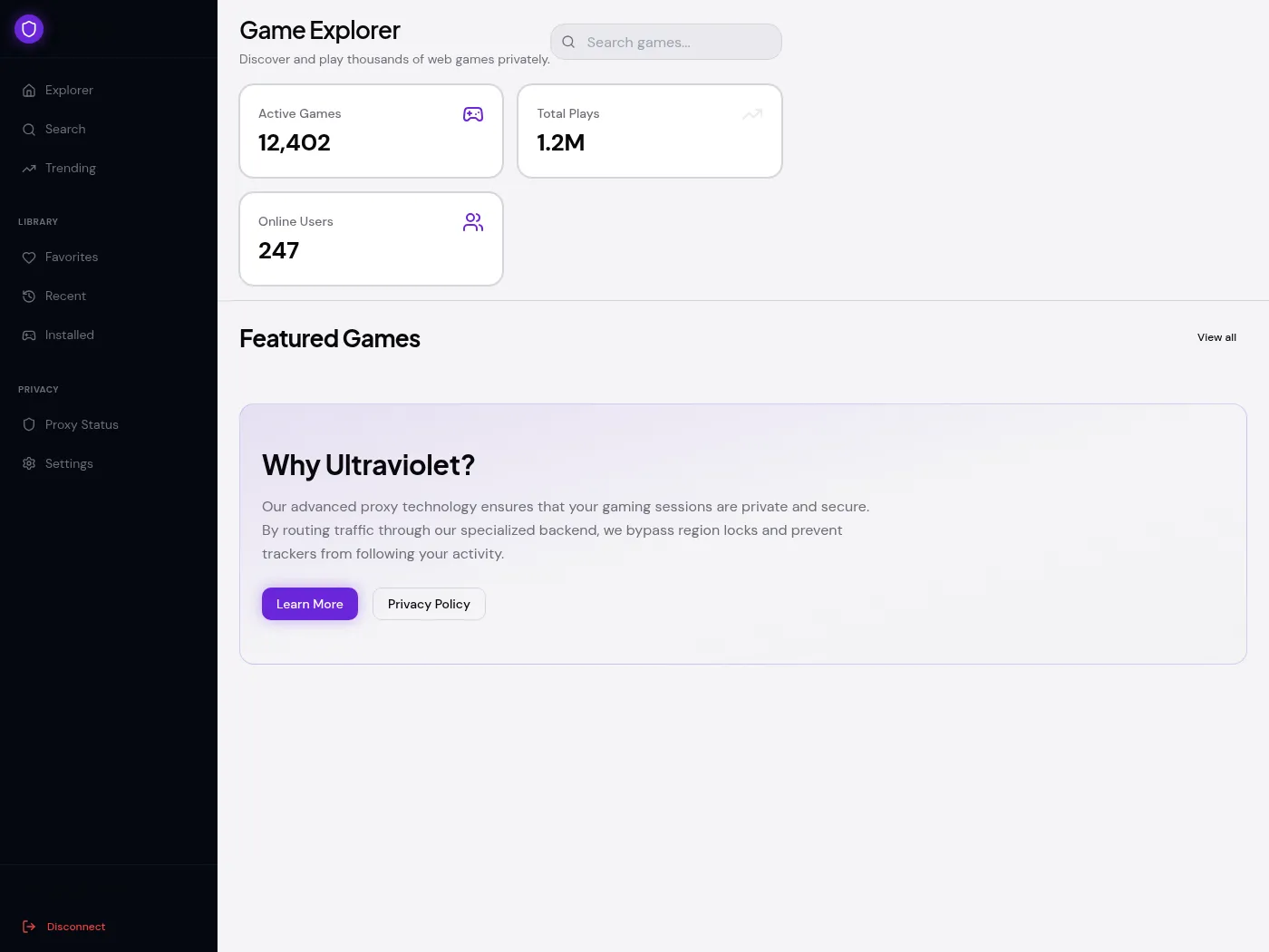 Ultraviolet Game Explorer