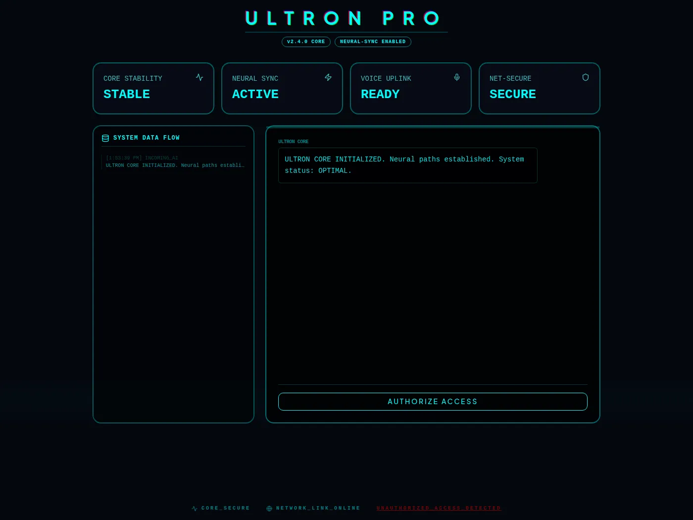 Ultron Pro Interface