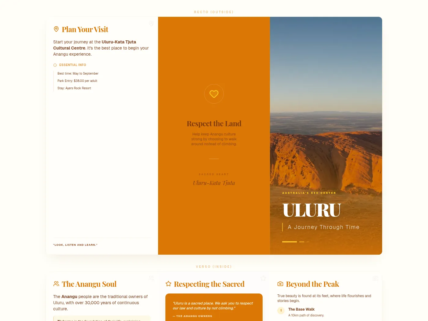 Uluru Respectful Tourism Flyer