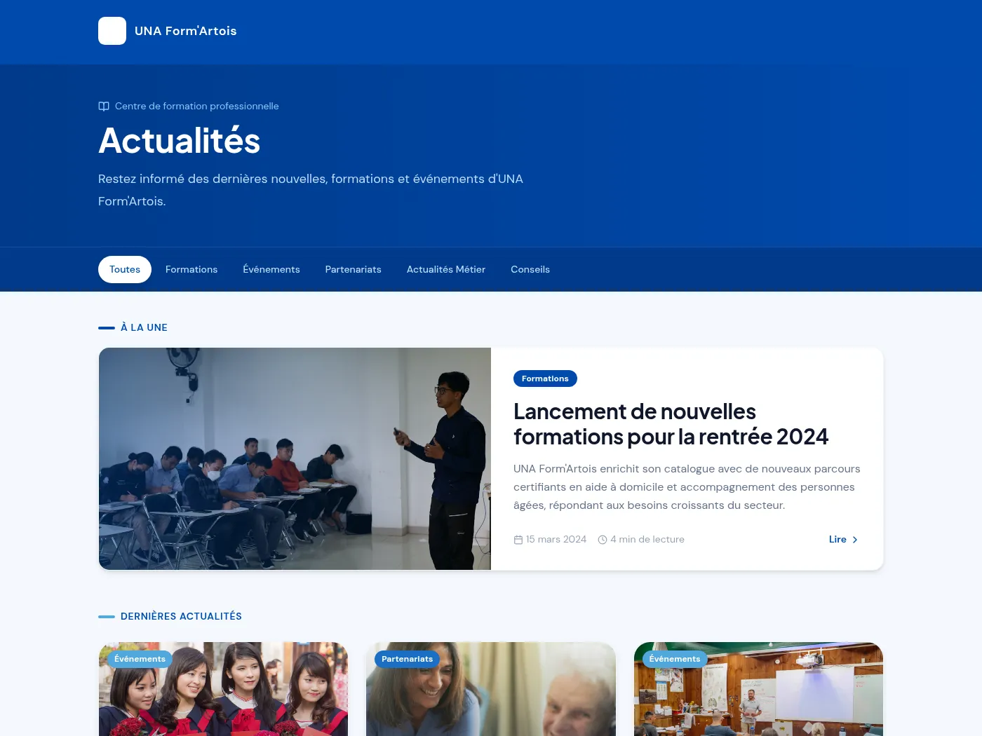 UNA Form'Artois News