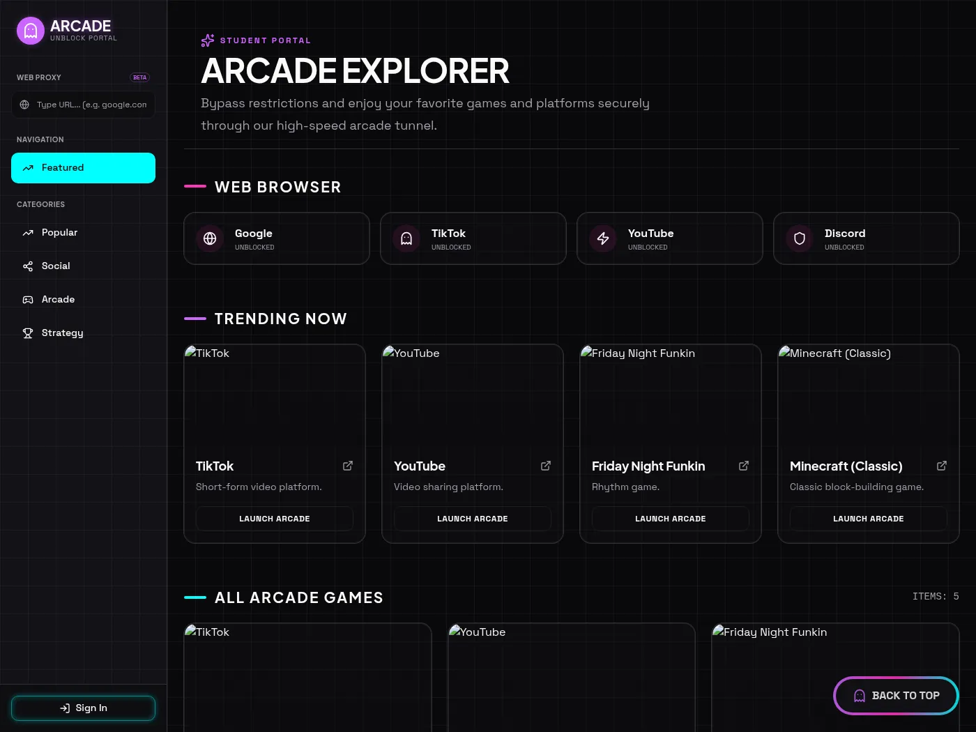 Unblock School Arcade