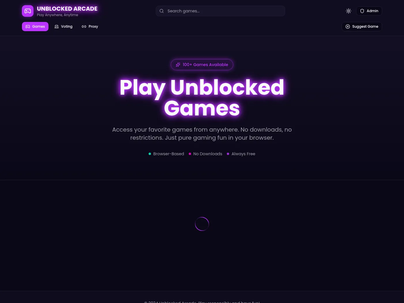 Unblocked Arcade Web Portal