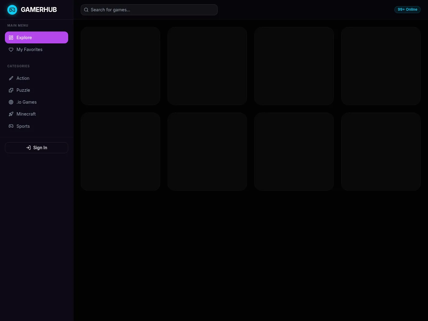 Unblocked Games Dashboard
