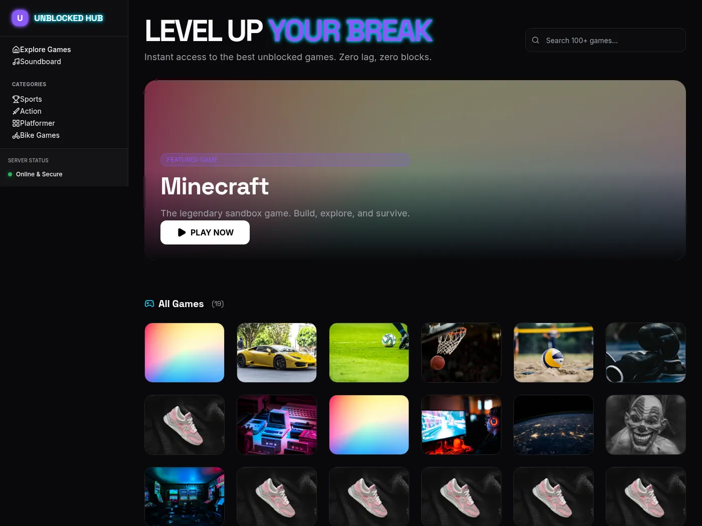 Unblocked School Games Hub