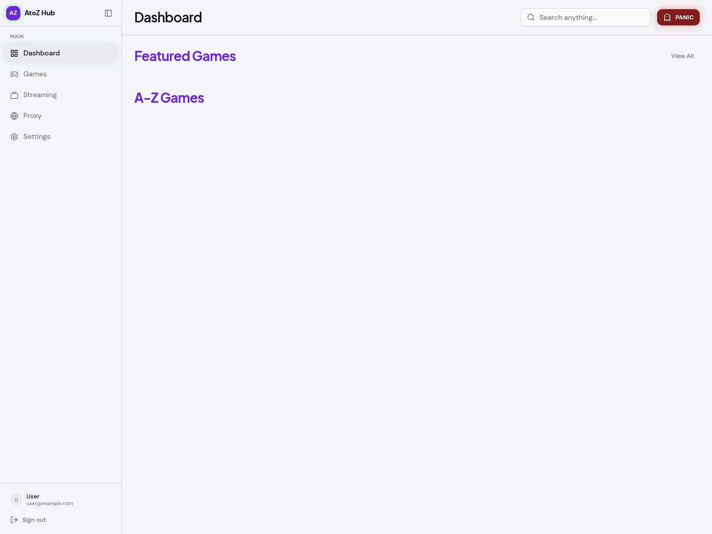 AtoZ Games & Streaming Hub