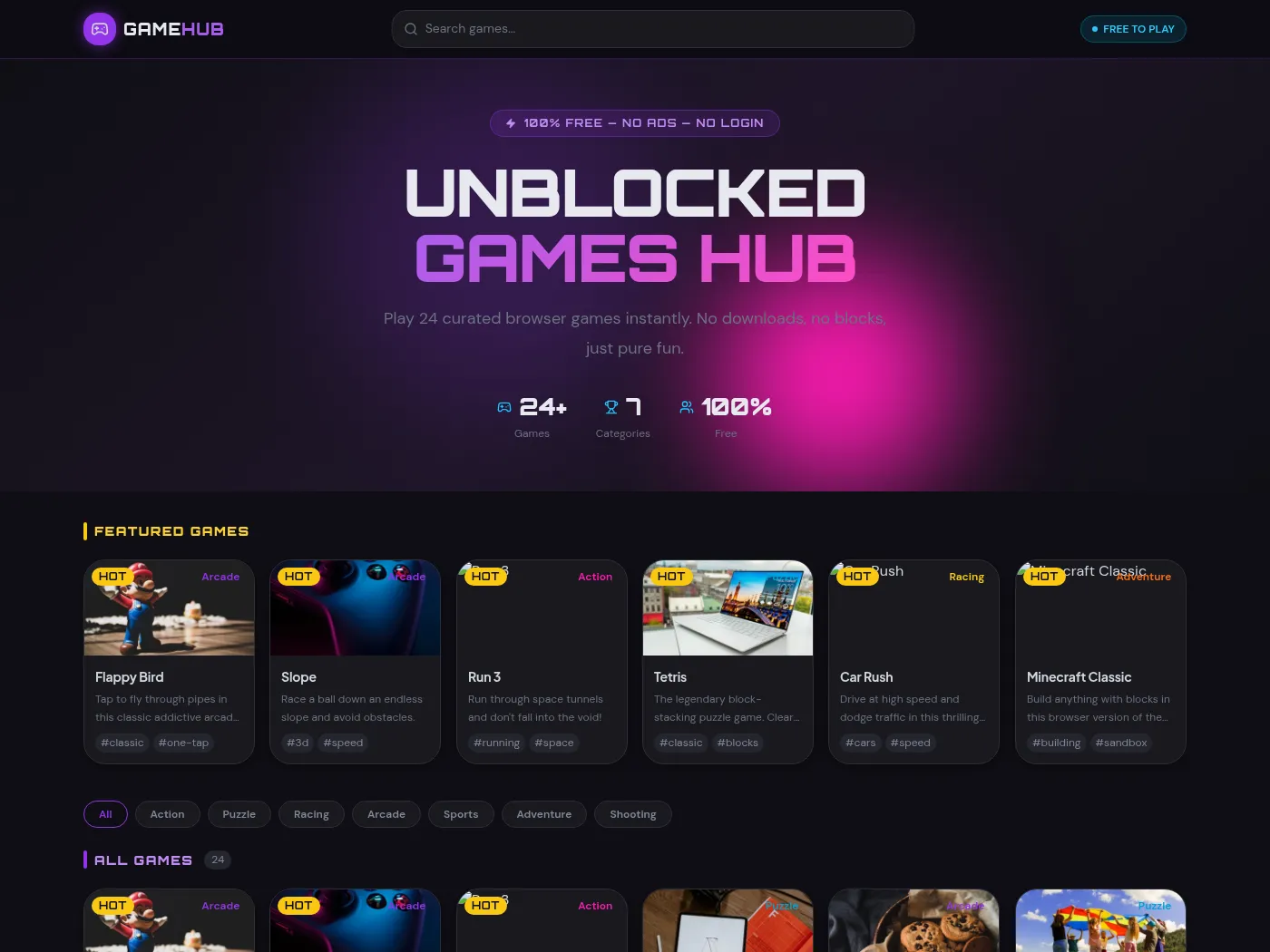 Unblocked Fun Games Hub