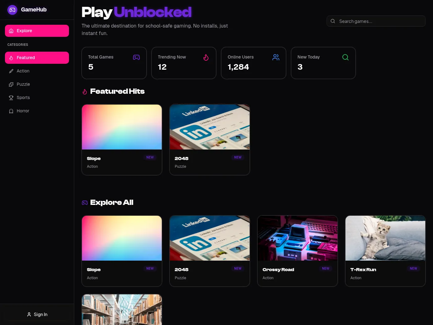 GameHub Portal