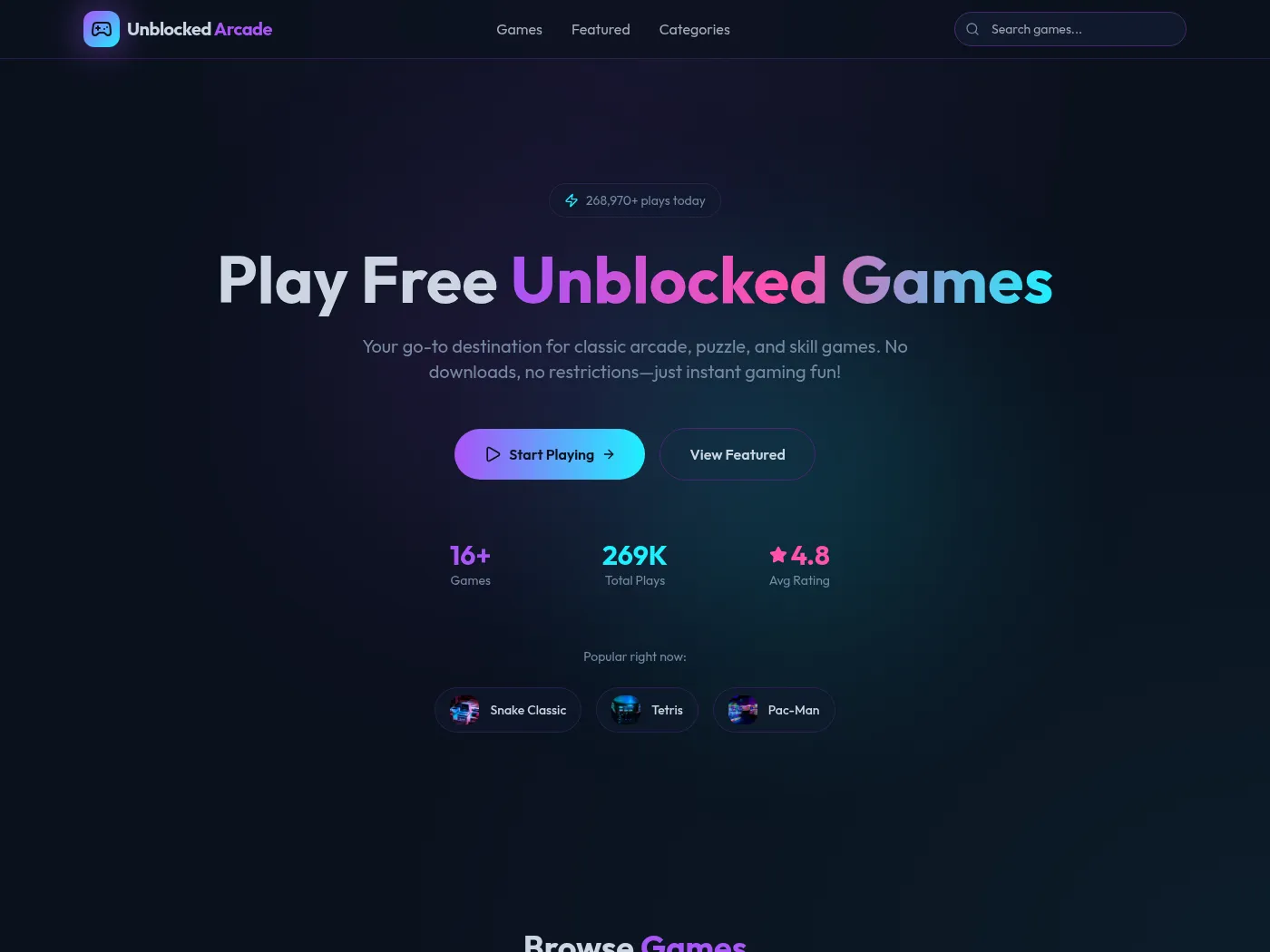 Unblocked Arcade