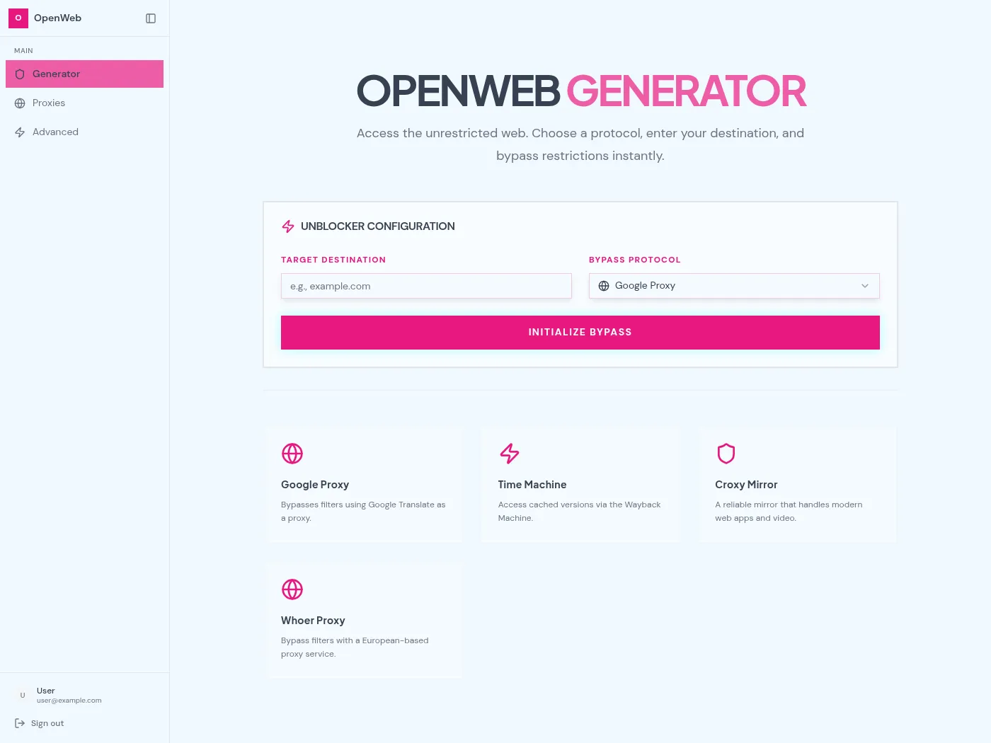 Unblocker Generator