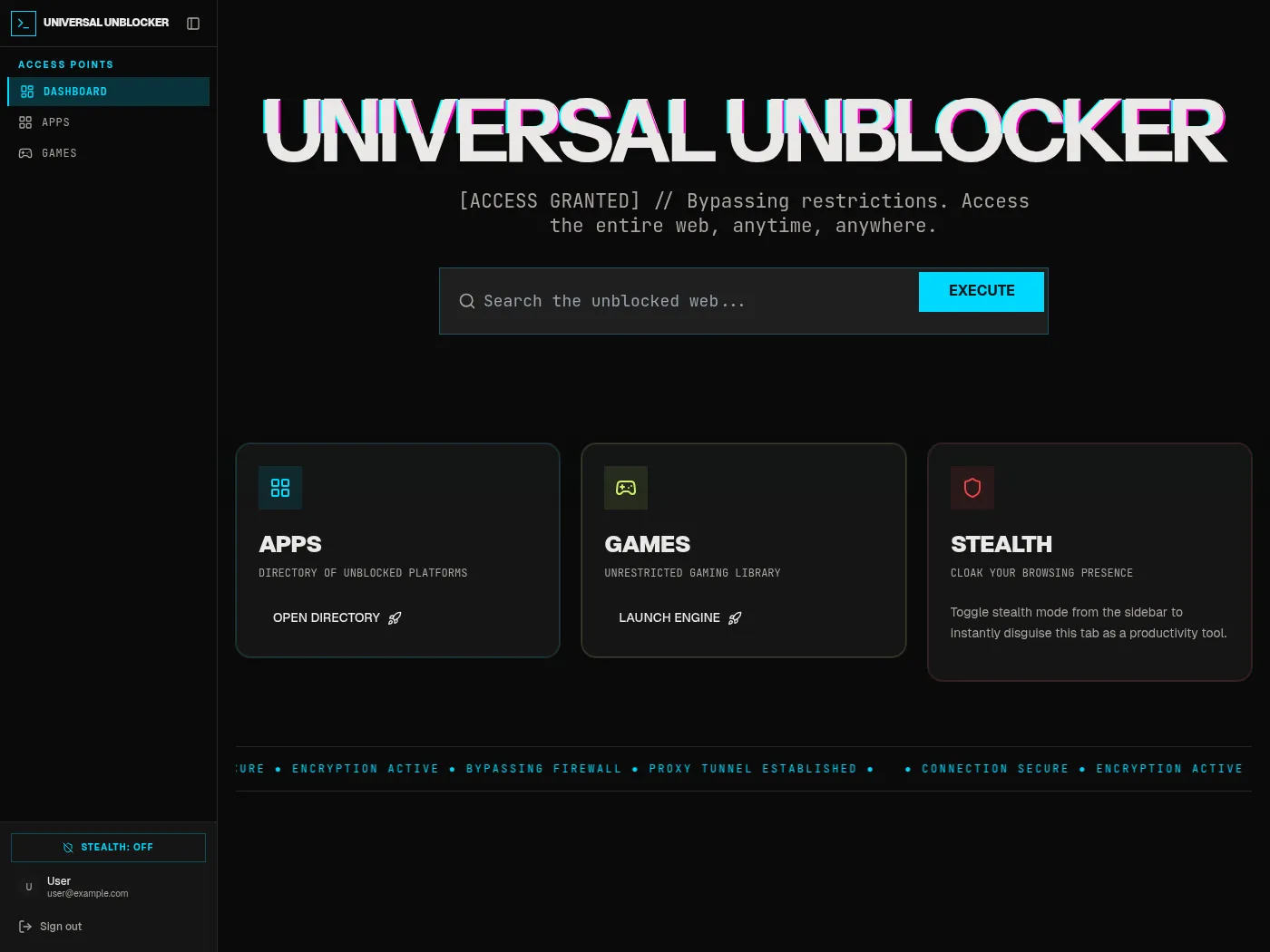 Universal Unblocker Portal