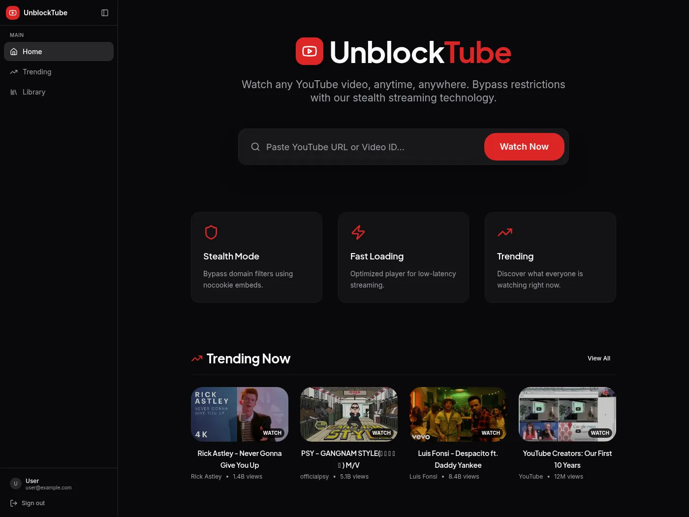 UnblockTube Site