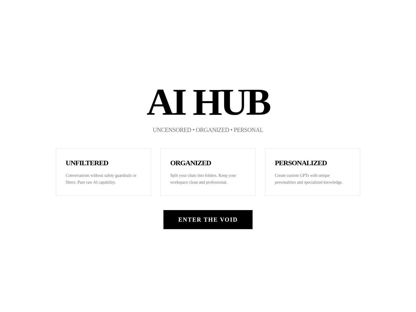 Unfiltered AI Chat Hub