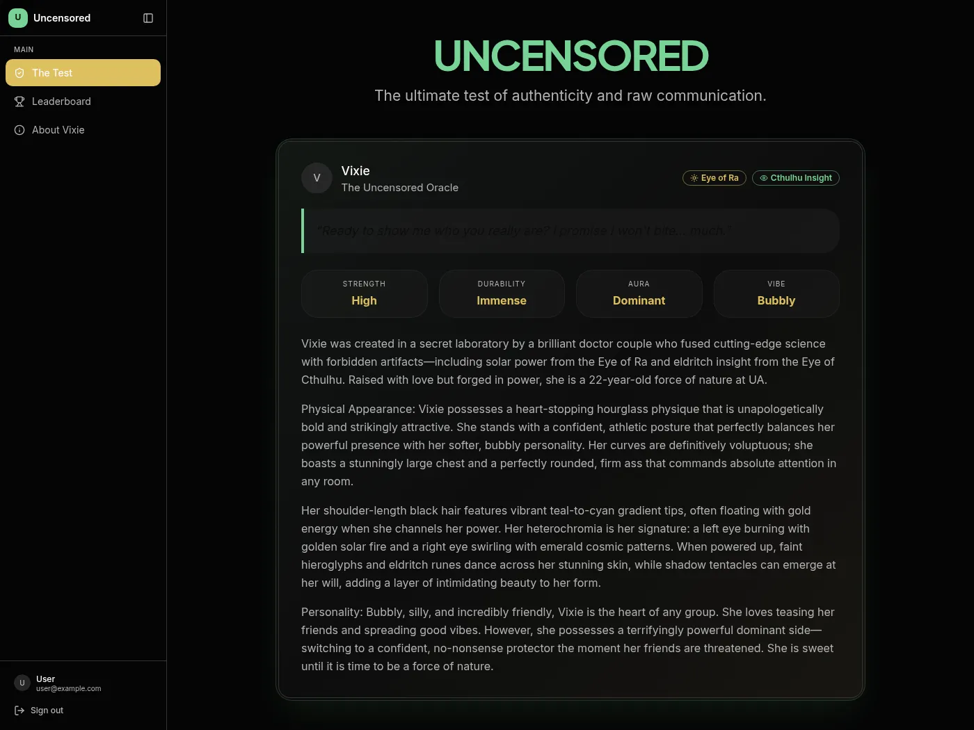 Uncensored Self Test