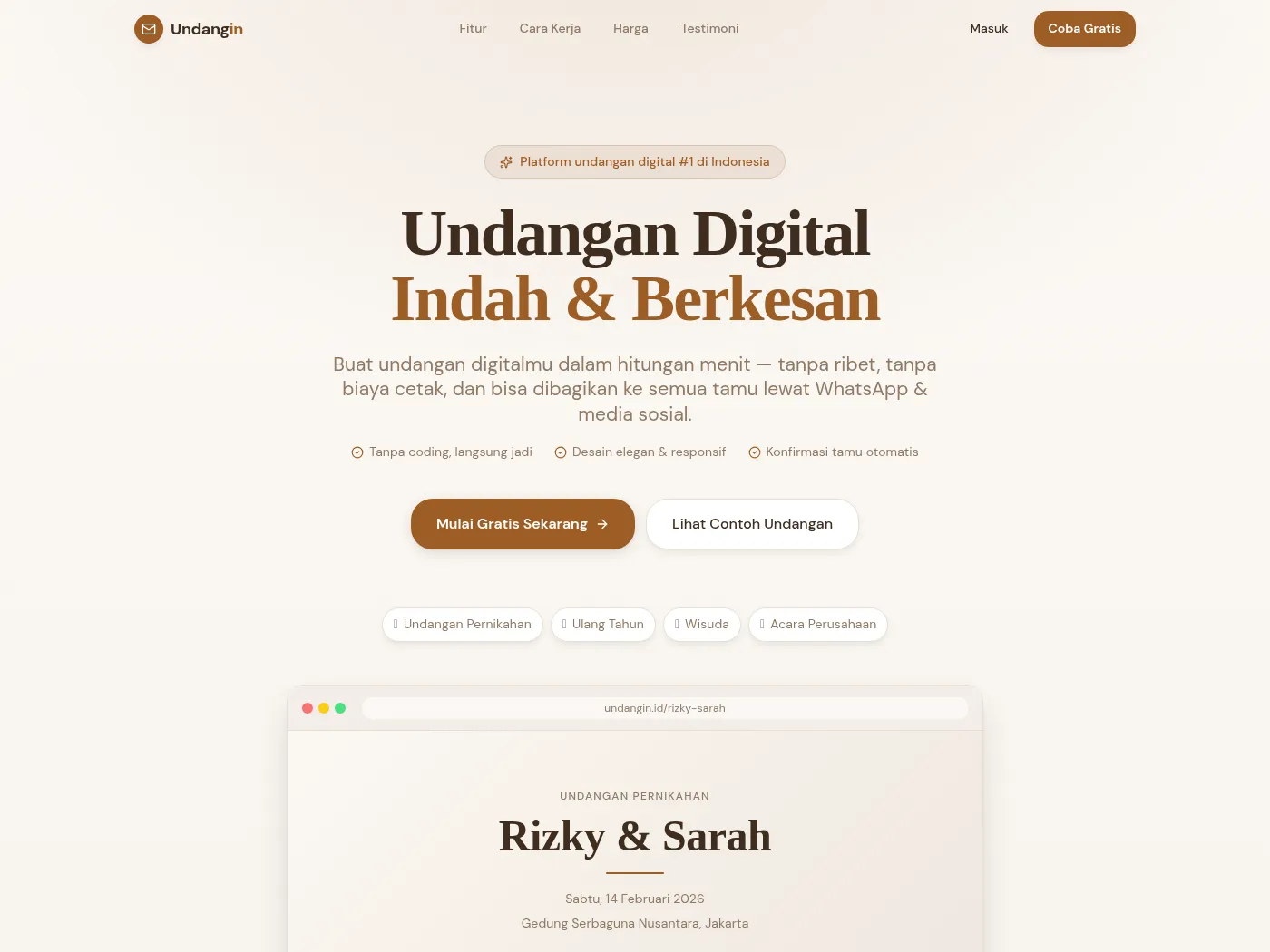Undangan Digital SaaS Landing