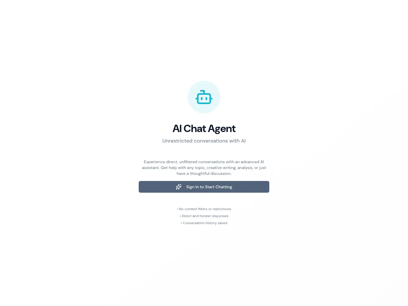 Unfiltered AI Chat Agent