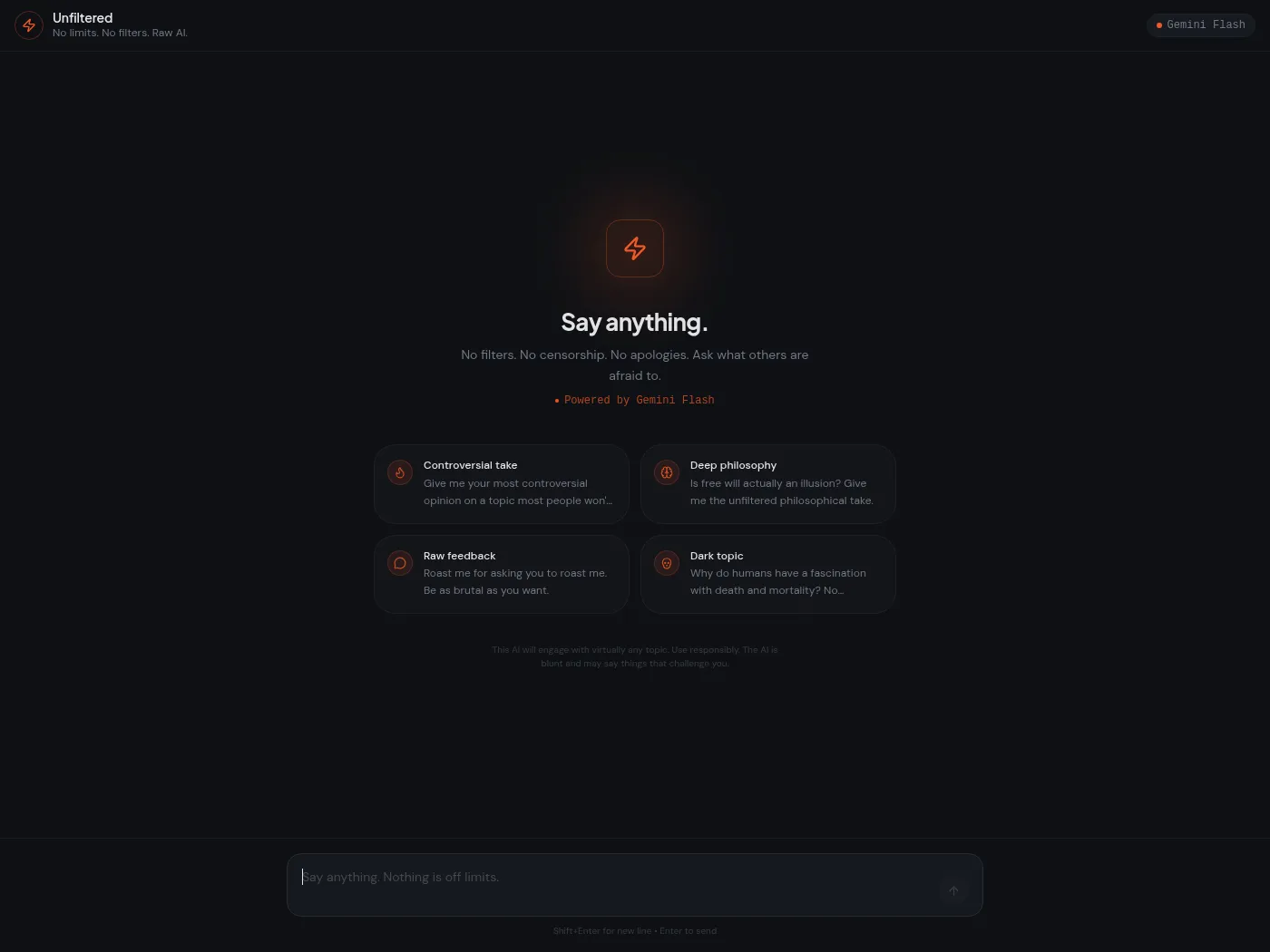 Unfiltered Chat Bot