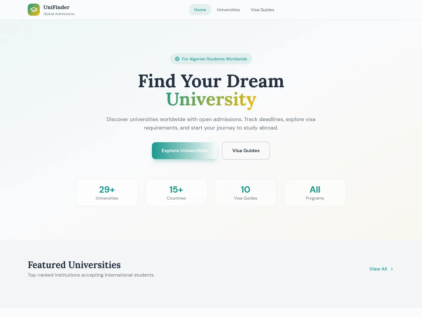 Global Uni Admission Finder