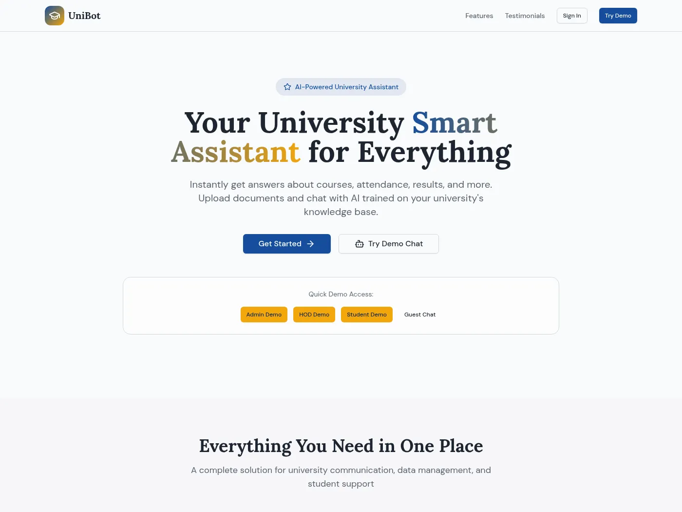 UniBot Assistant Suite