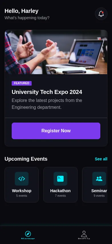 UniEvent Profile Redesign