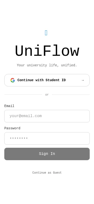 UniFlow Student Dashboard