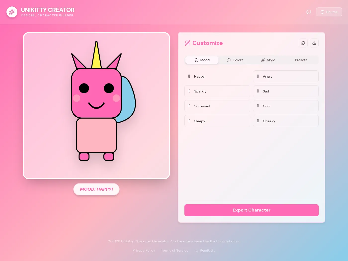 Unikitty Character Generator