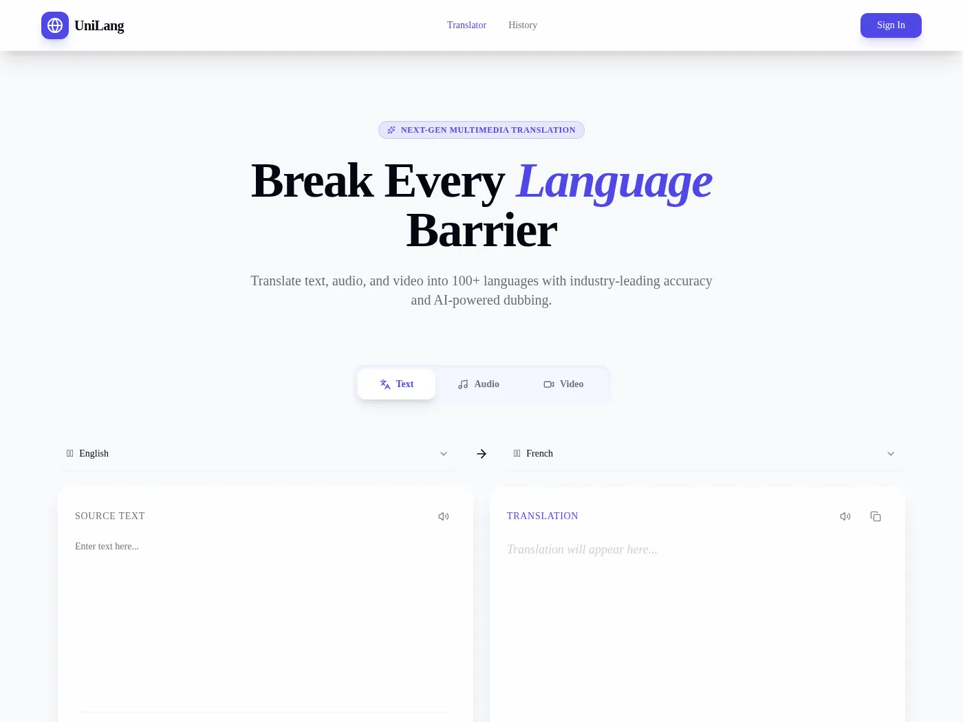 UniLang Translator