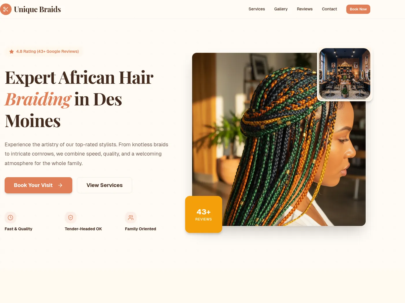 Unique Braids Salon Site