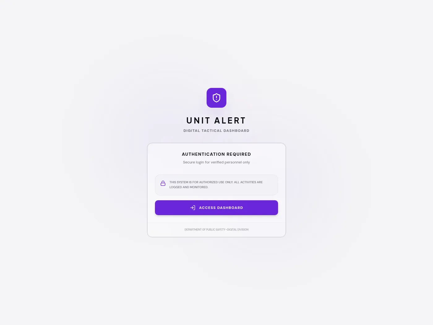Unit Alert Dashboard