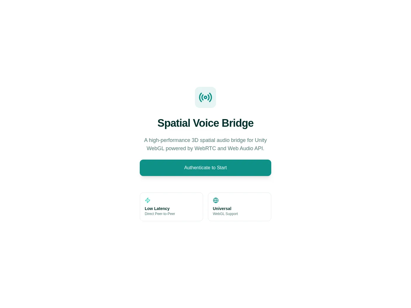 Unity Spatial Voice WebGL